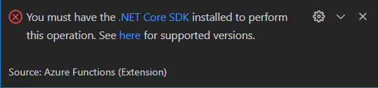 Pop up a notification to install the .NET Core SDK when creating a .NET 7 project · Issue #3374 ...