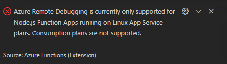 Fail to execute "Start Remote Debugging" action for the Node Linux function app · Issue #3417 ...