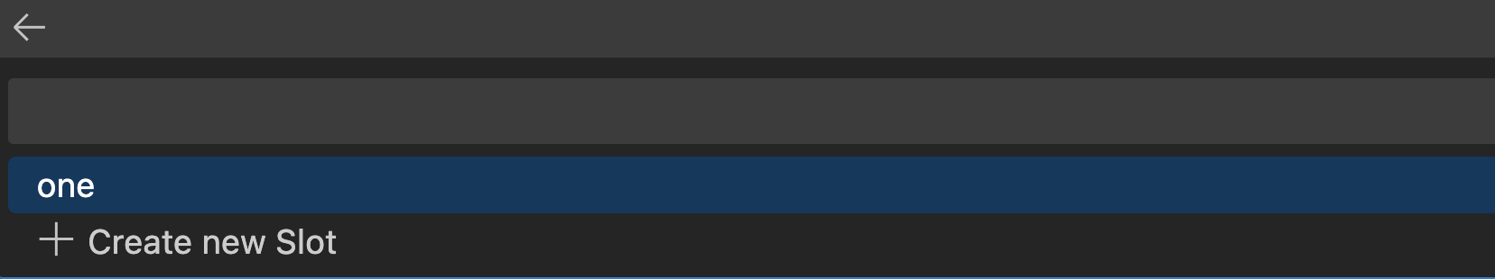 There is no tip "Select a resource" in the input box when executing "Create Slot..." from ...