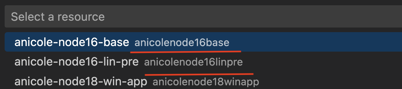 There is no "resource group" label next to the function app in the command list · Issue #1335 ...