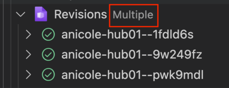 There is no "Multiple" label next to the "Revision" node after choosing ...