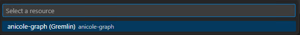 All database accounts display in the list when executing "Graph (Gremlin): Create Database ...