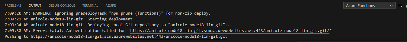 Fail To Deploy To Local Git · Issue 2093 · Microsoftvscode Azurefunctions · Github
