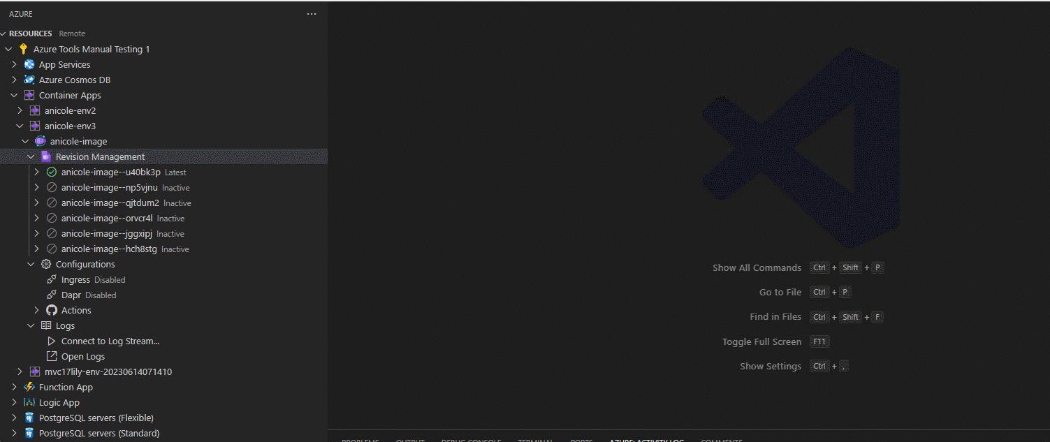 Pop Up A Prompt To Select A Subscription Container Apps Environment When Executing Activate