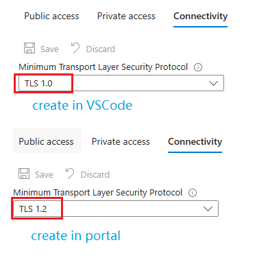 [Suggestion] It would be better to keep the TLS version consistently between the account created ...