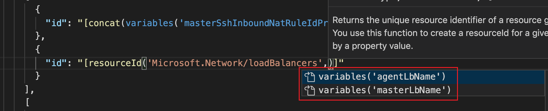 The list for resourceId completions contains extra entries · Issue #659 · microsoft/vscode ...