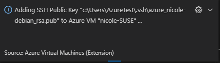 It always keeps the "Adding SSH Public Key..." state after executing the "Add SSH Key ...