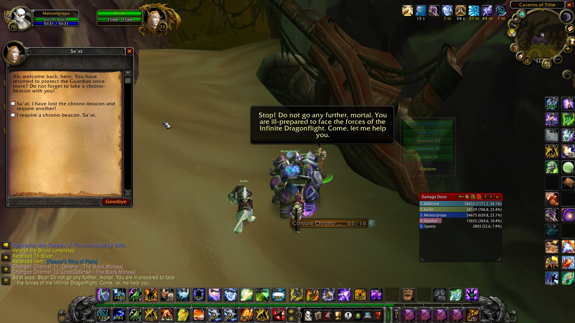 Dungeon Npc Black Morass Saat Displaying 2 Gossips About Chrono Boon Instead Of Only 1