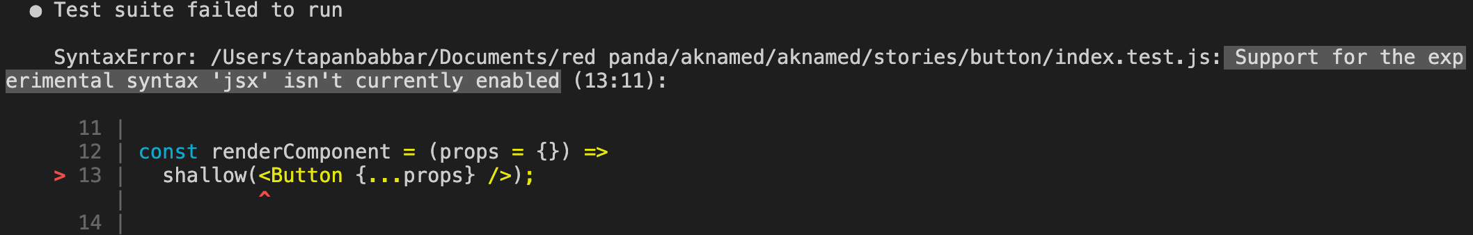 Bug: Storybook Error Support for the experimental syntax 'jsx' isn't currently enabled · Issue ...
