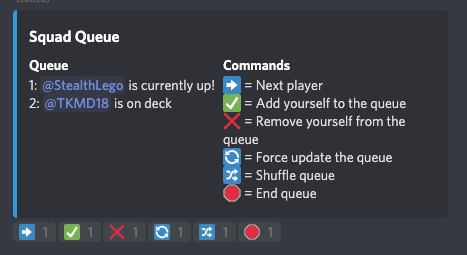 Reaction queue management · Issue #3 · stealthlego/discord-queue-bot · GitHub