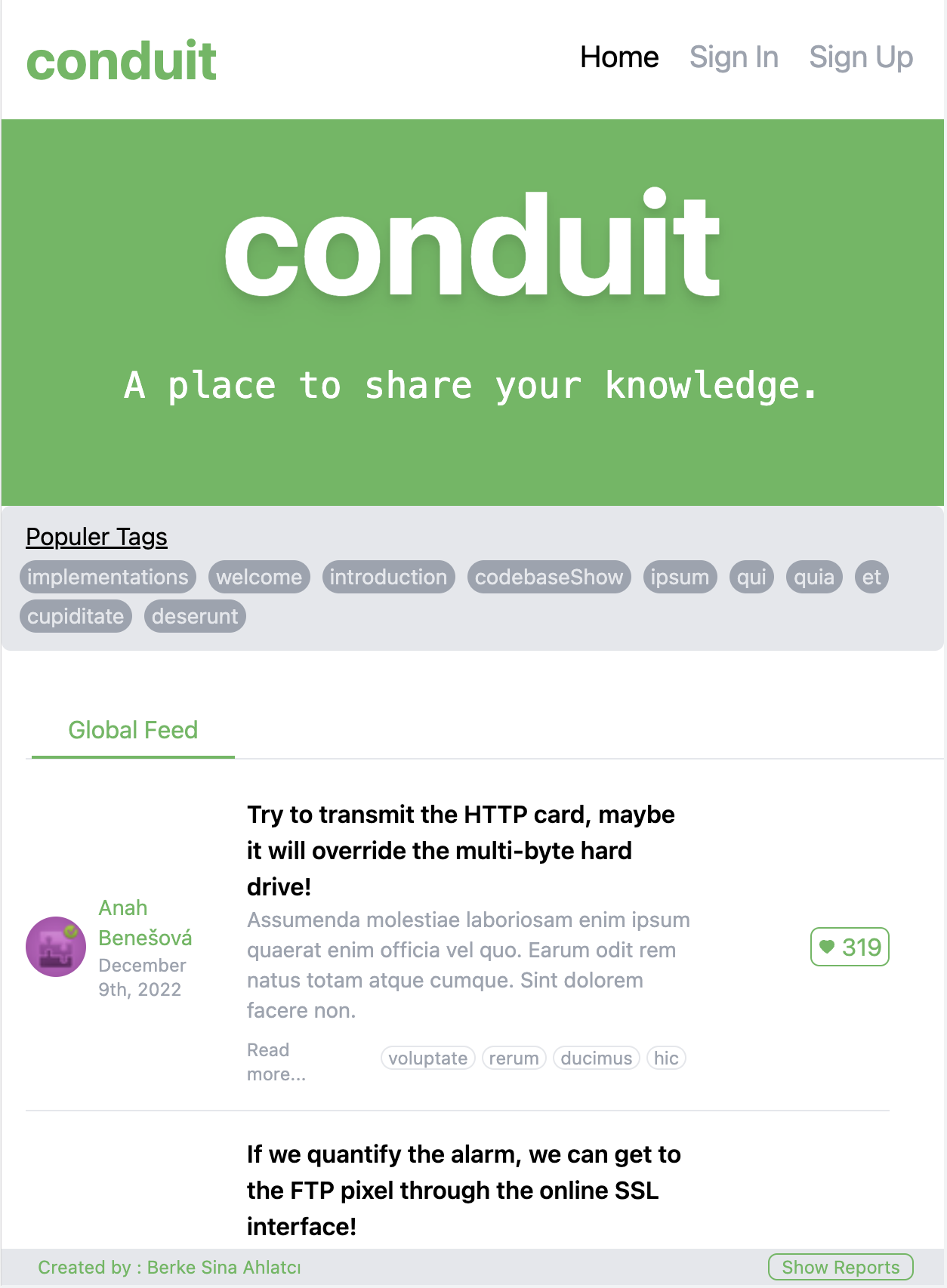 Github Berke Aconduit Frontend Utilized Reactjs For Frontend Implementation Of Conduit 9394