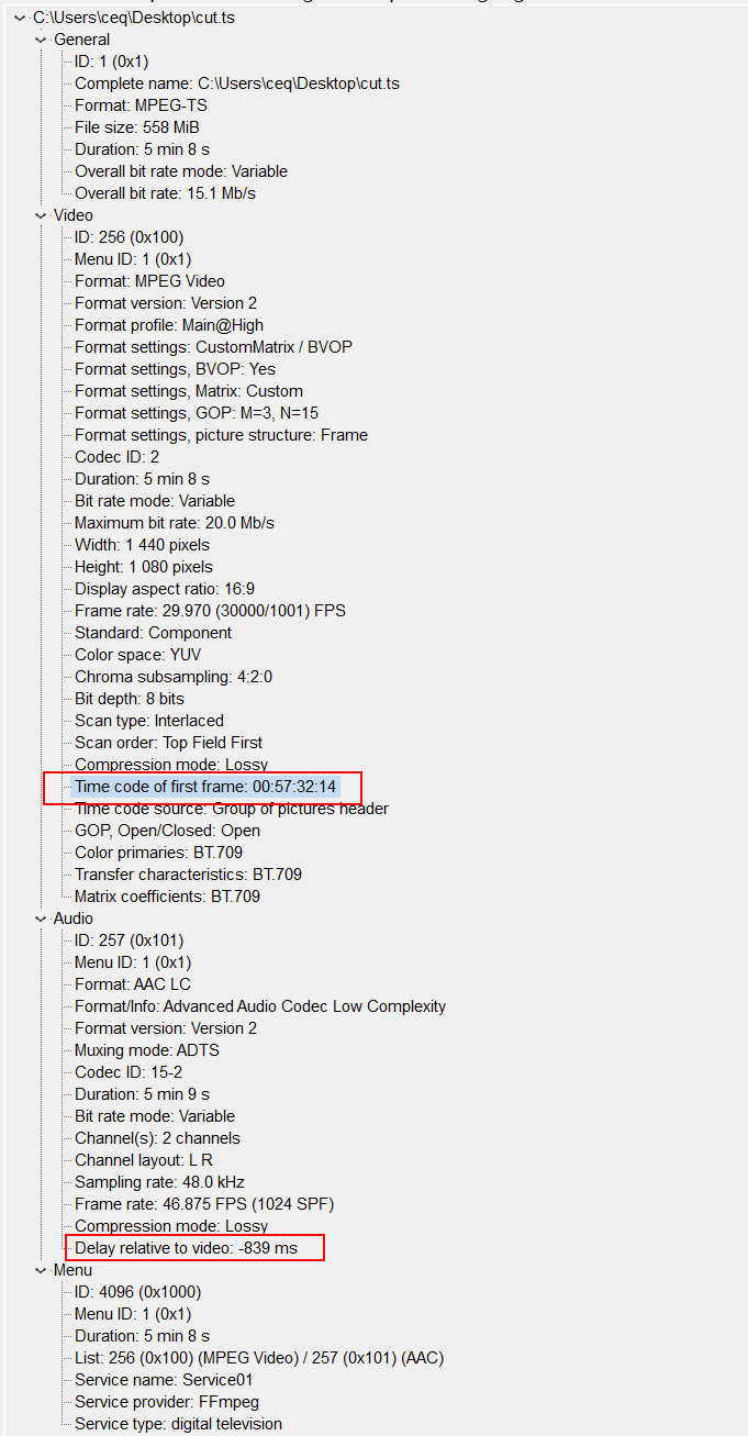 Output file with audio delay and the time code of first frame seems wrong · Issue #533 · mifi ...