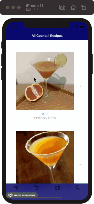 GitHub - mdichiara101/Cocktail-Recipes: Look up cocktail recipes by ...