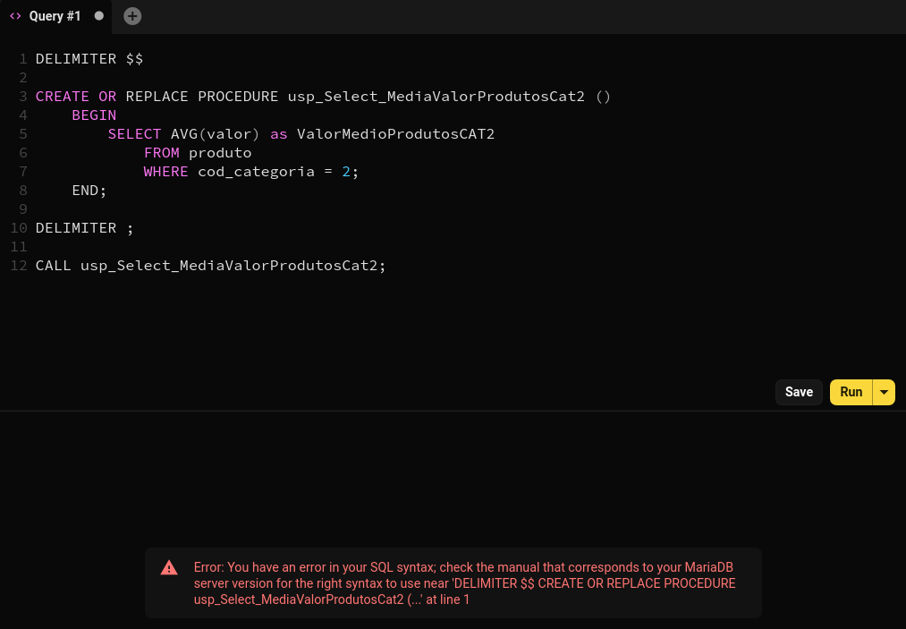 BUG: Can't create Stored Procedures in MariaDB database · Issue #717 · beekeeper-studio ...