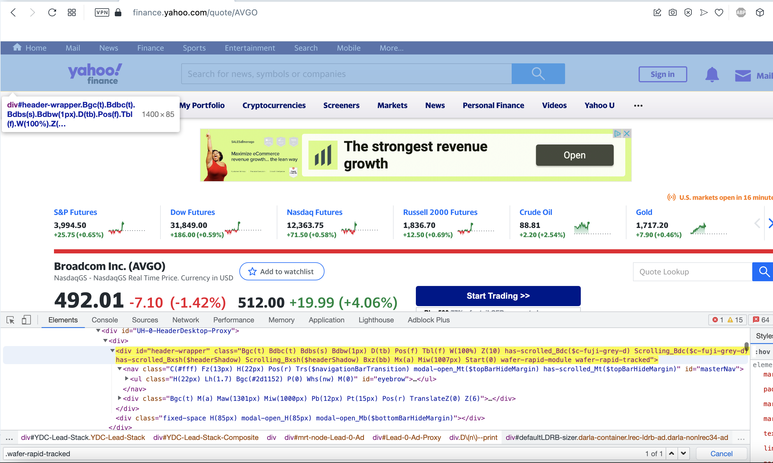Yahoo Finance header blocked by Fanboy's Annoyance List · Issue #13182 · easylist/easylist · GitHub