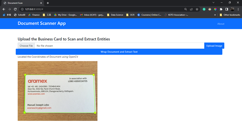 GitHub - ganjoohan/Business-Card-Scanner-App: Extract Text & Data from Business Card with OCR NER