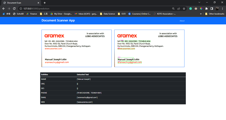 GitHub - ganjoohan/Business-Card-Scanner-App: Extract Text & Data from Business Card with OCR NER