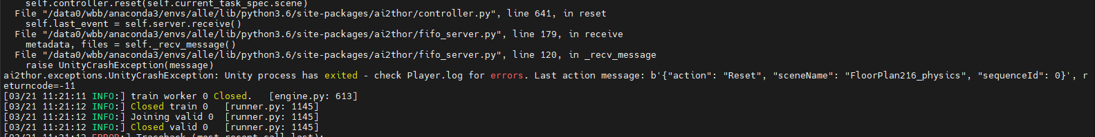 ai2thor.exceptions.UnityCrashException: Unity process has exited - check Player.log for errors ...