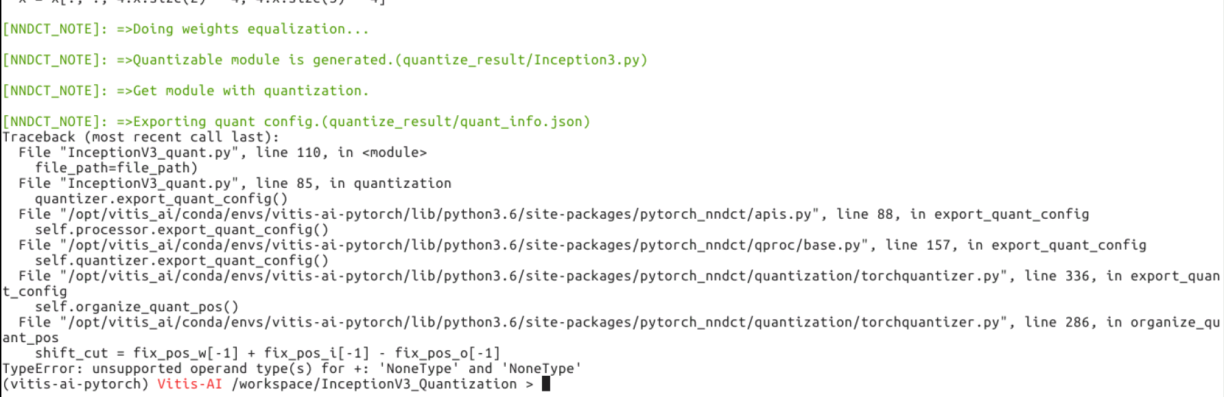 unsupported operand type(s) for +: 'Nonetype' · Issue #316 · Xilinx/Vitis-AI · GitHub