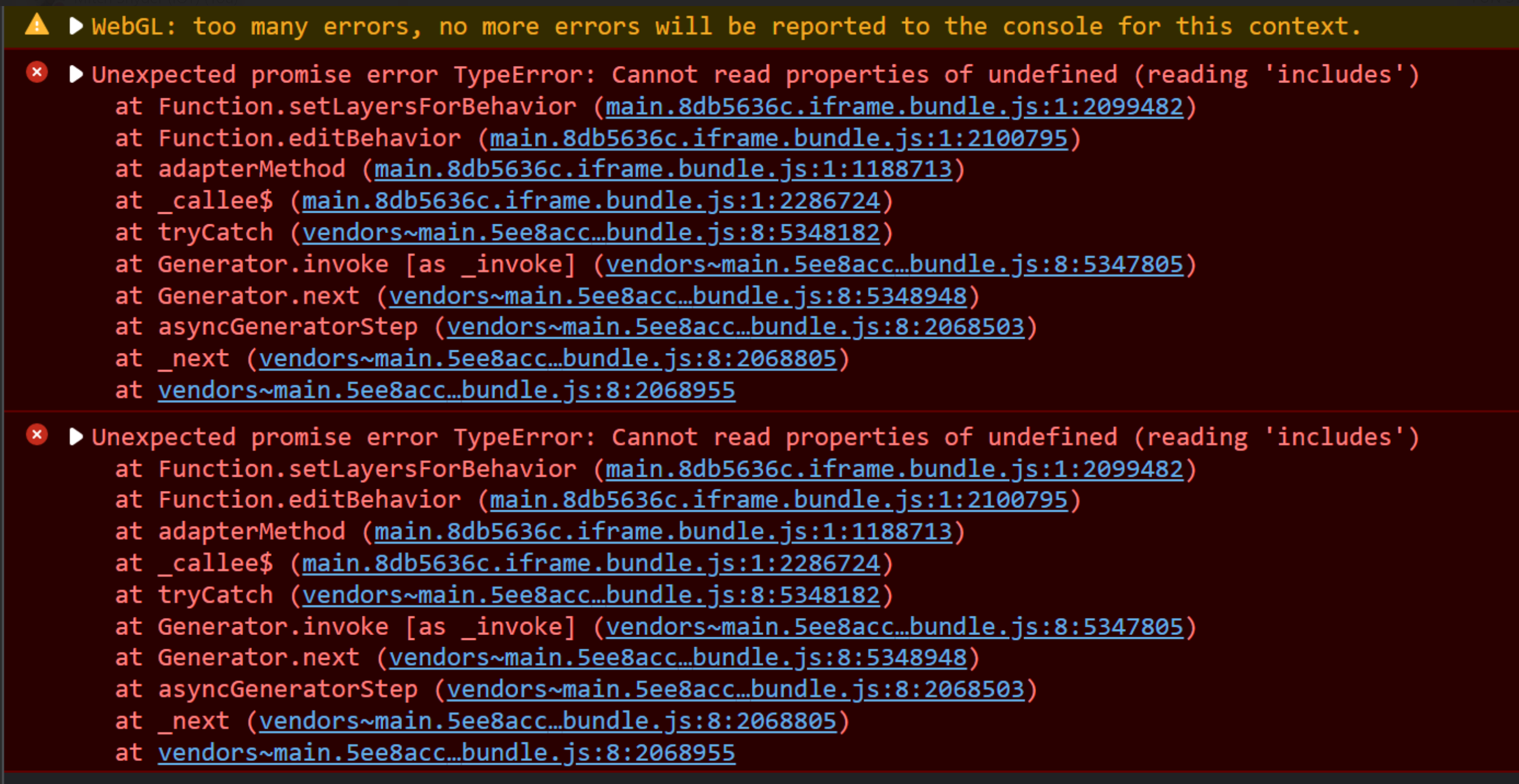 Adding all existing behaviors to mock data elements doesn't work due to layers null reference ...
