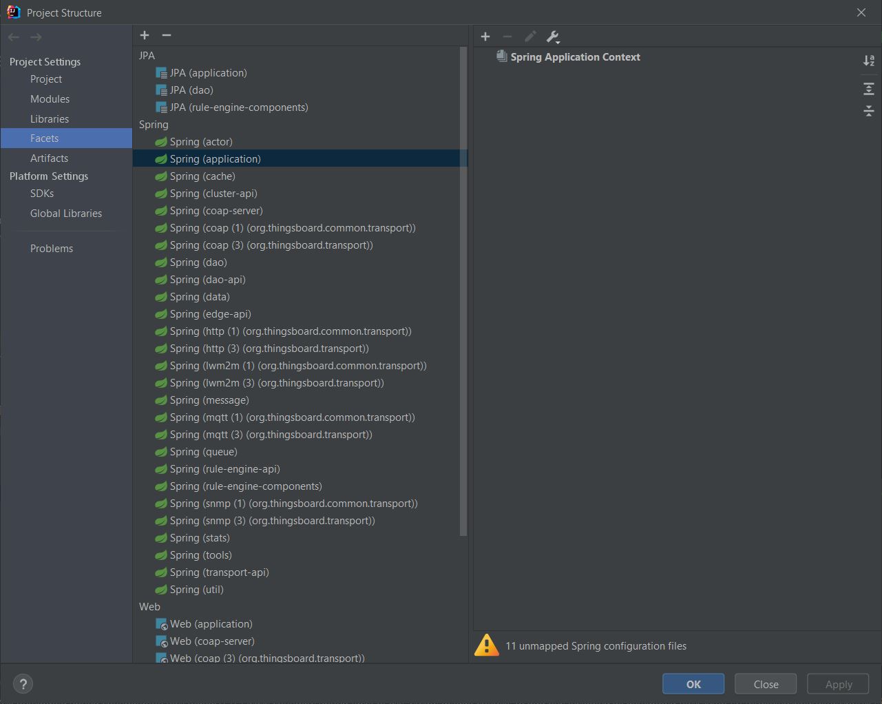 Thingsboard Spring configuration - Spring facet · Issue #5711 · thingsboard/thingsboard · GitHub