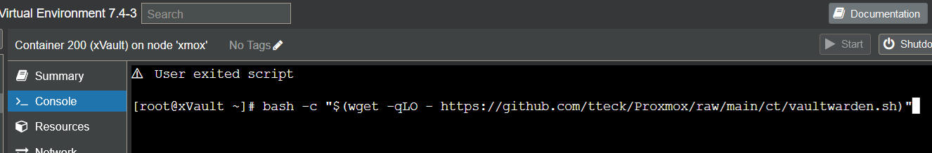 VaultWarden LXC not updating. · Issue #1270 · tteck/Proxmox · GitHub