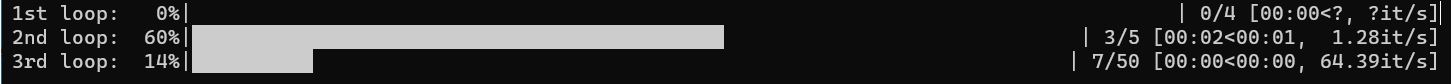 Nested progress bars print on new lines in terminal on one computer ...