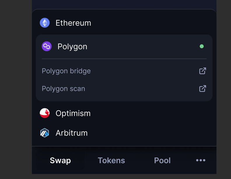feat: mobile network switcher by cbachmeier · Pull Request #4486 · Uniswap/interface · GitHub