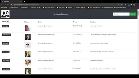 GitHub - Kopelson/React_Employee_Directory