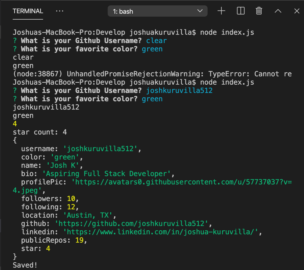 GitHub - joshkuruvilla512/Developer-Profile-Generator