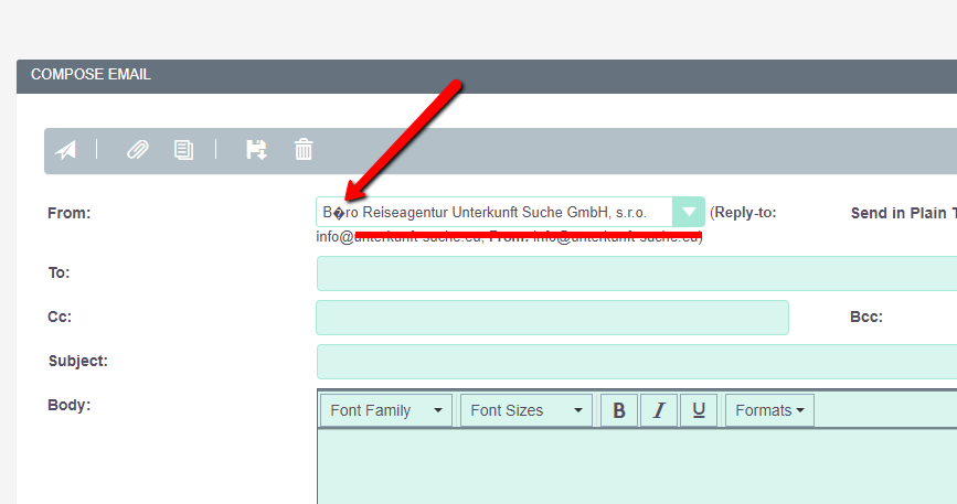From Dropdown on Email Compose has wrong value for sending email address w/ System account ...