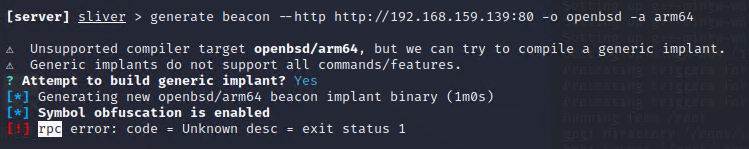 Openbsdarm64 Generic Build Target · Issue 1125 · Bishopfoxsliver · Github