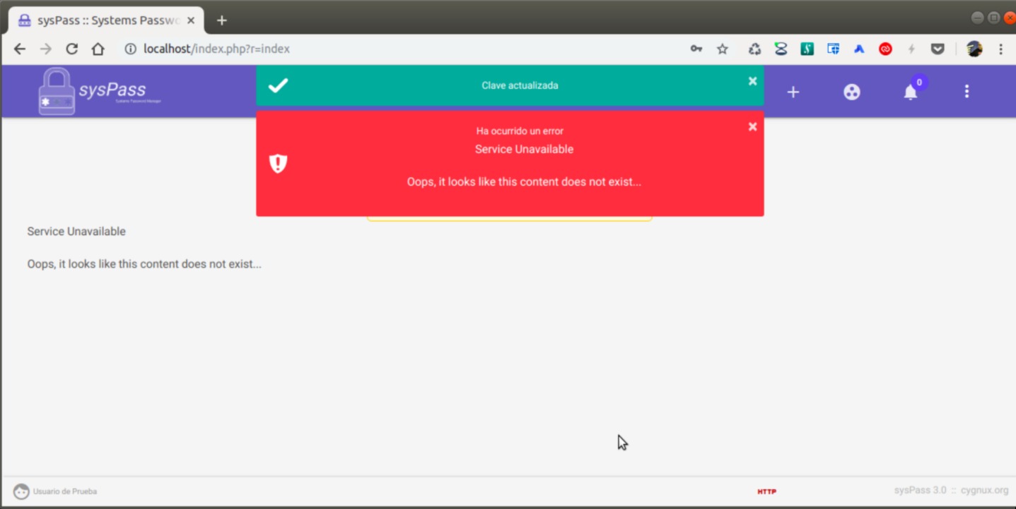 Error "service unavailable" after password update · Issue #1293 · nuxsmin/sysPass · GitHub