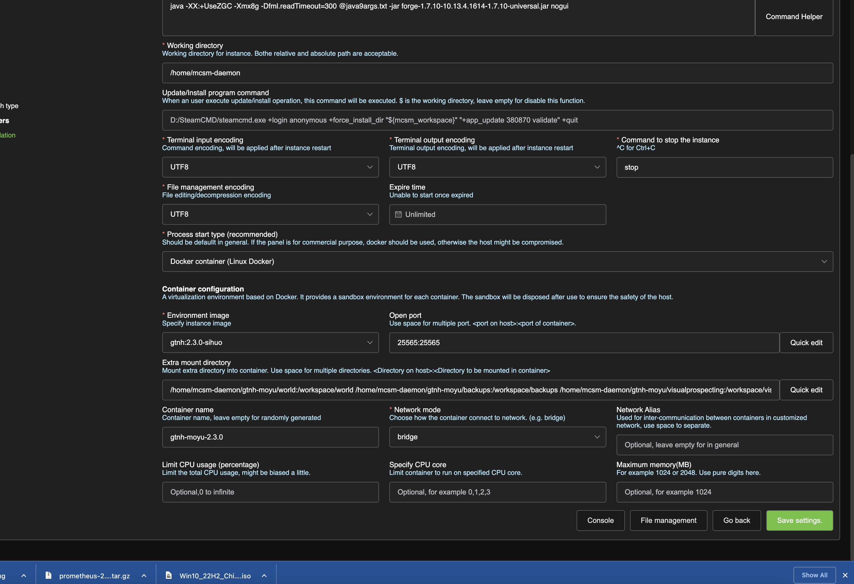 Docker容器创建模式问题 · Issue #889 · MCSManager/MCSManager · GitHub
