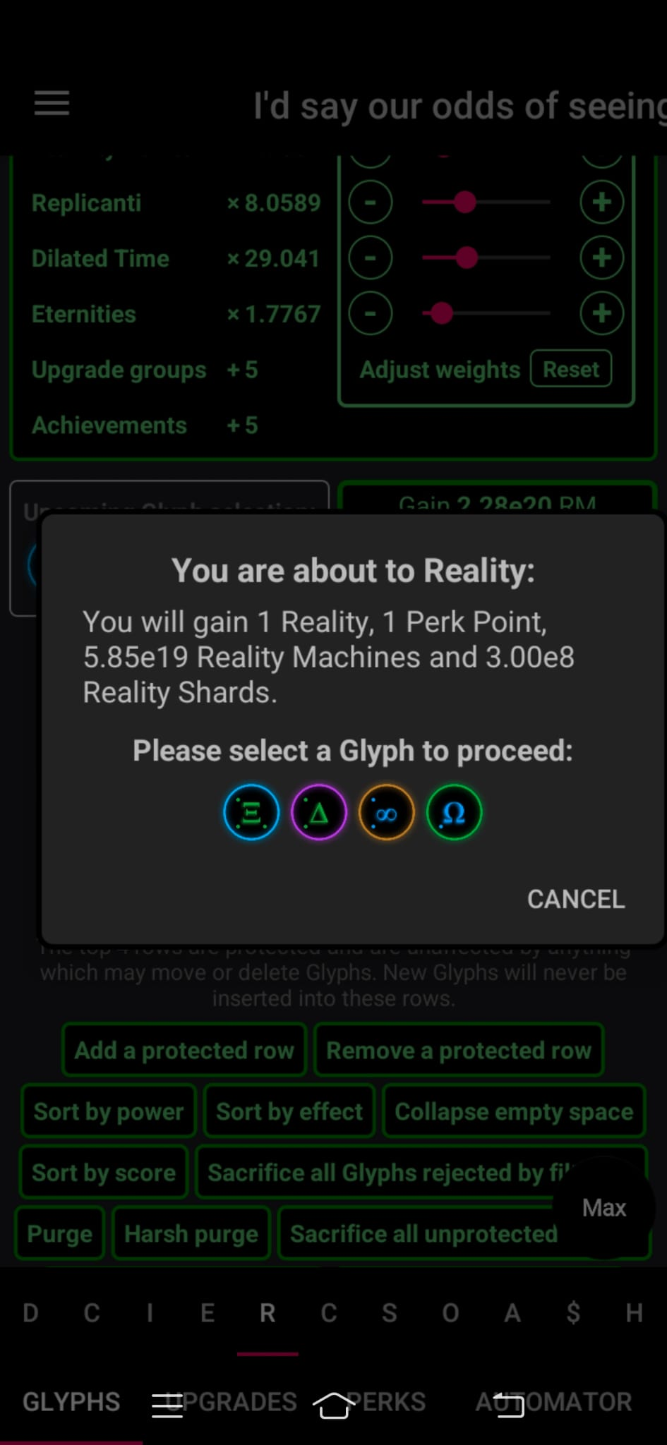 Misspelling of Relic as Reality · Issue #545 · antimatter-dimensions/mobile-issues · GitHub
