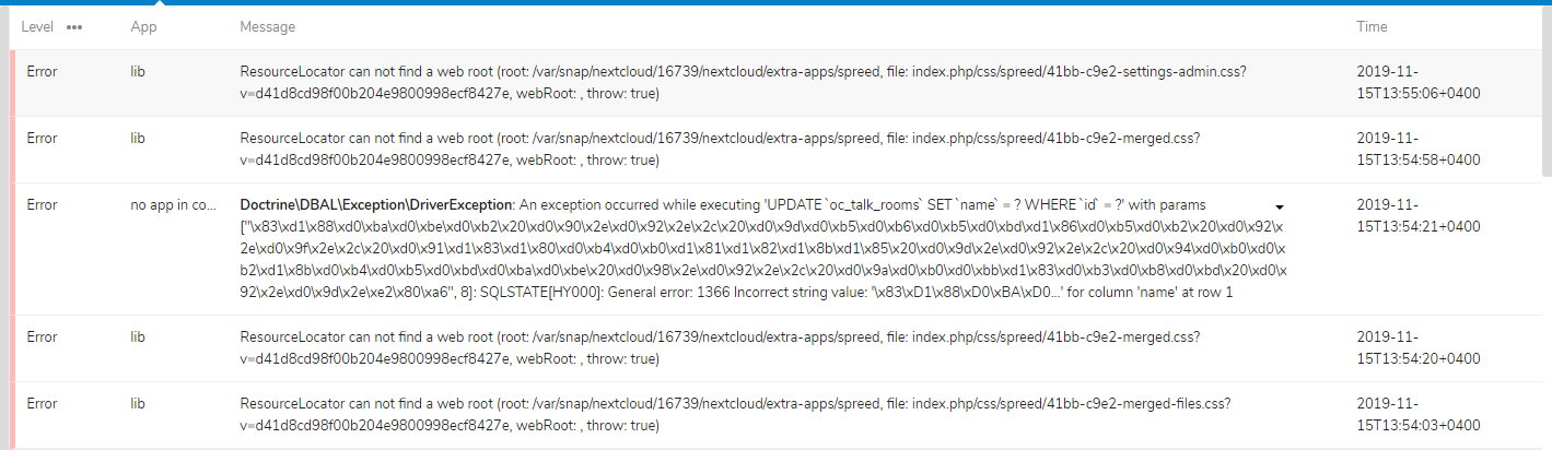 nextcloud. Applications talks. not loading · Issue #2463 · nextcloud/spreed · GitHub