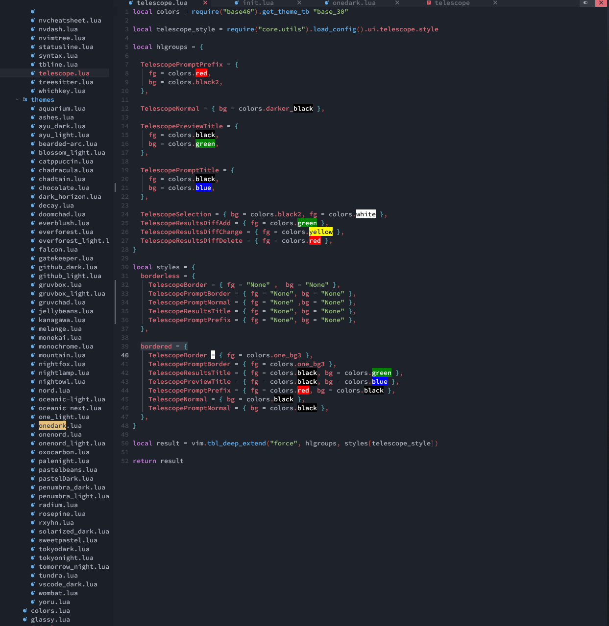 UI breaks for telescope when theme is dropdown. · Issue #2281 · NvChad/NvChad · GitHub
