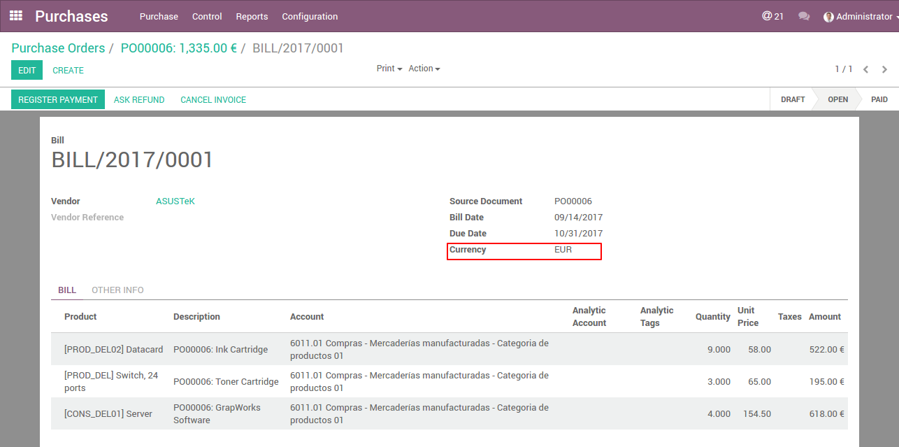 [10.0e] Does not do automatic currency conversion when paying invoice · Issue #19470 · odoo/odoo ...