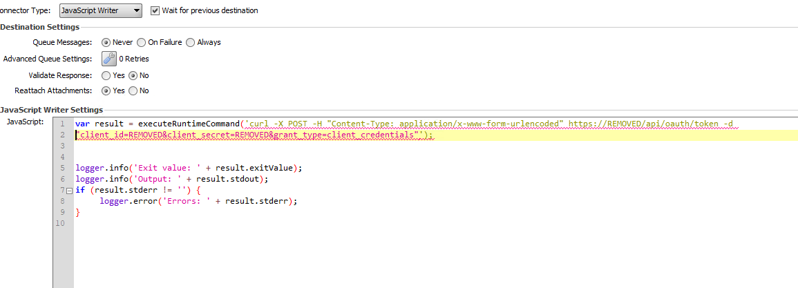 HTTP sender API 'Bad Request" error and cURL command issue · nextgenhealthcare connect ...