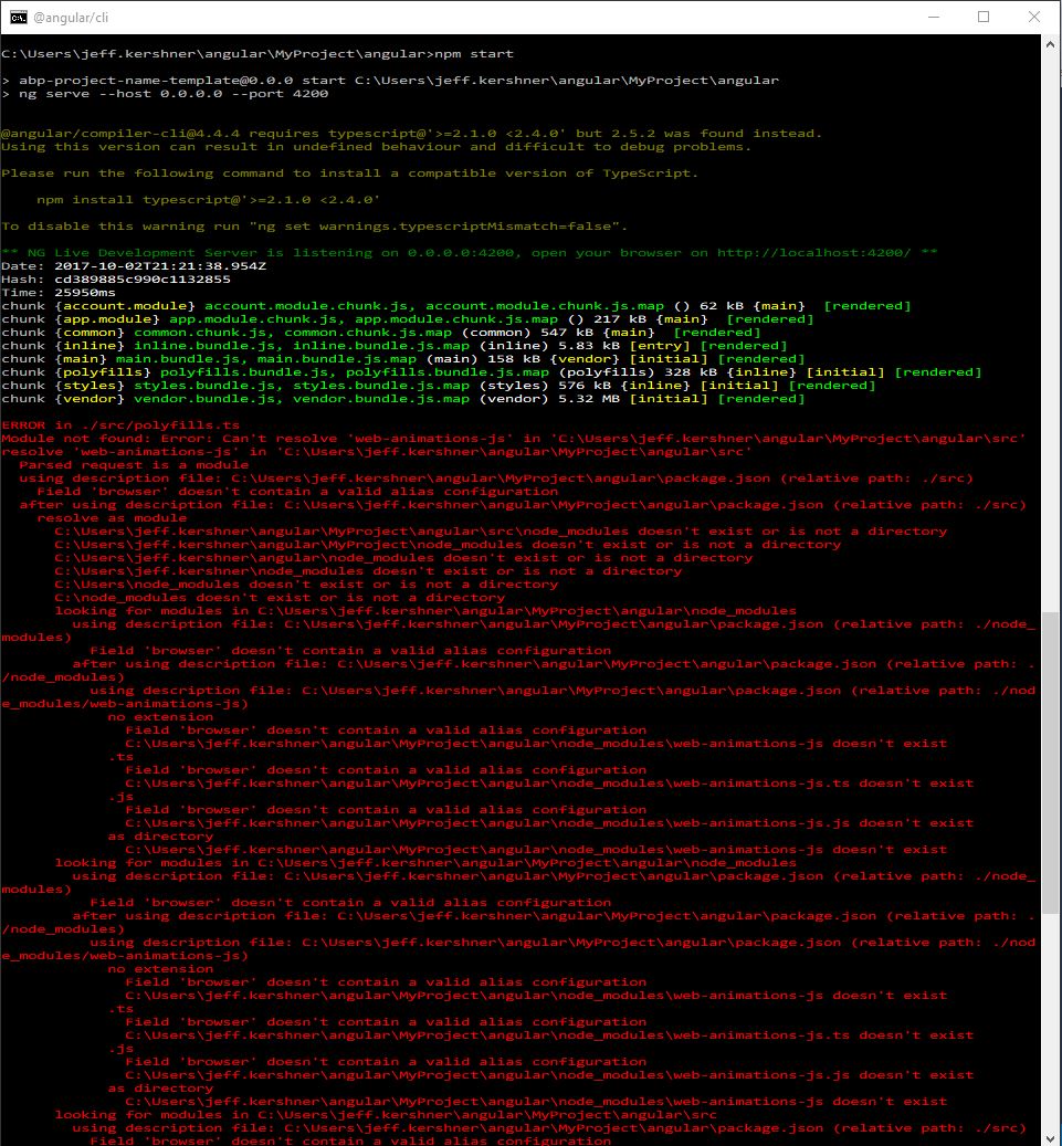 Webpack Compilation Failed · Issue #2561 · aspnetboilerplate/aspnetboilerplate · GitHub