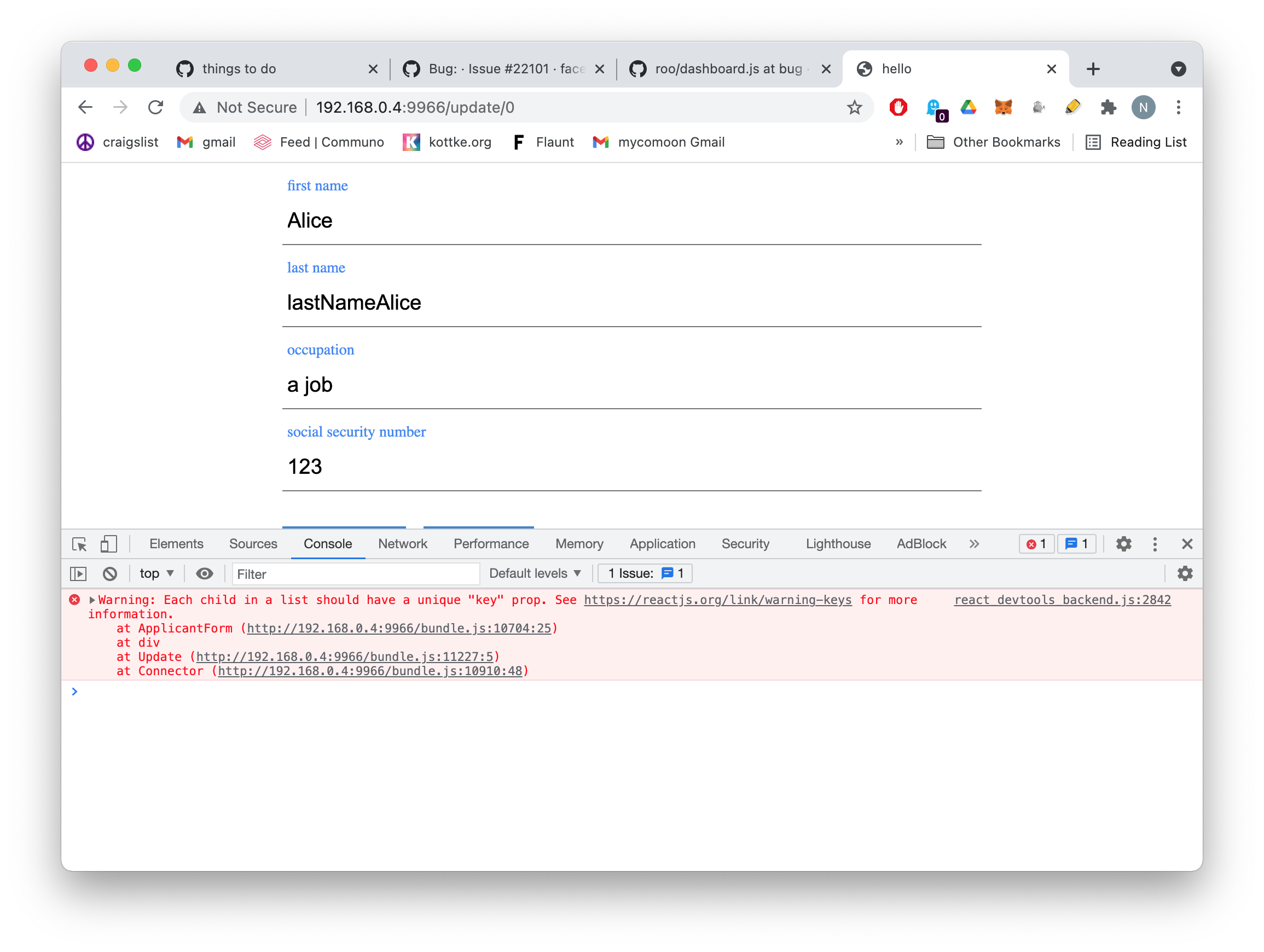 Bug: inappropriate 'Each child in a list should have a unique "key" prop.' message · Issue ...