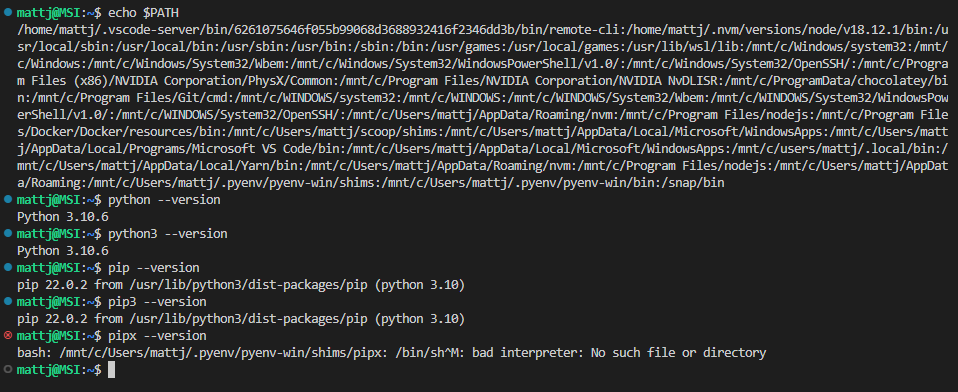 Bug Pyenv Is Messing With My Wsl Environment And Pipx Inst Working