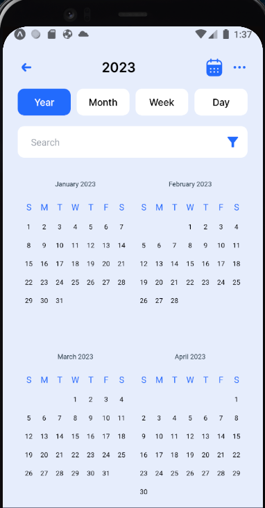 Two column year view of react-native-calendar · Issue #2230 · wix/react-native-calendars · GitHub