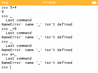 Underscore (i.e. "_") doesn't work in Python Shell as it does in MicroPython & Python3 ...