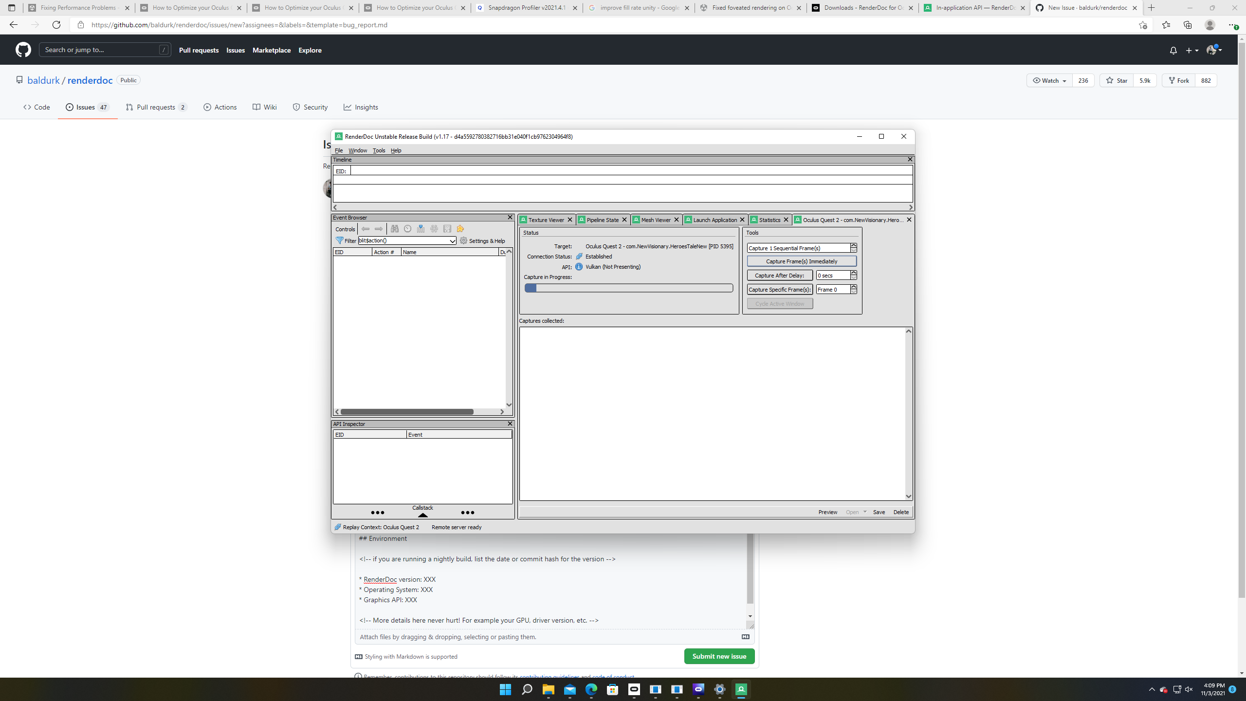 Vulcan Oculus Quest 2 capture hangs at ~10-20% mark · Issue #2403 · baldurk/renderdoc · GitHub