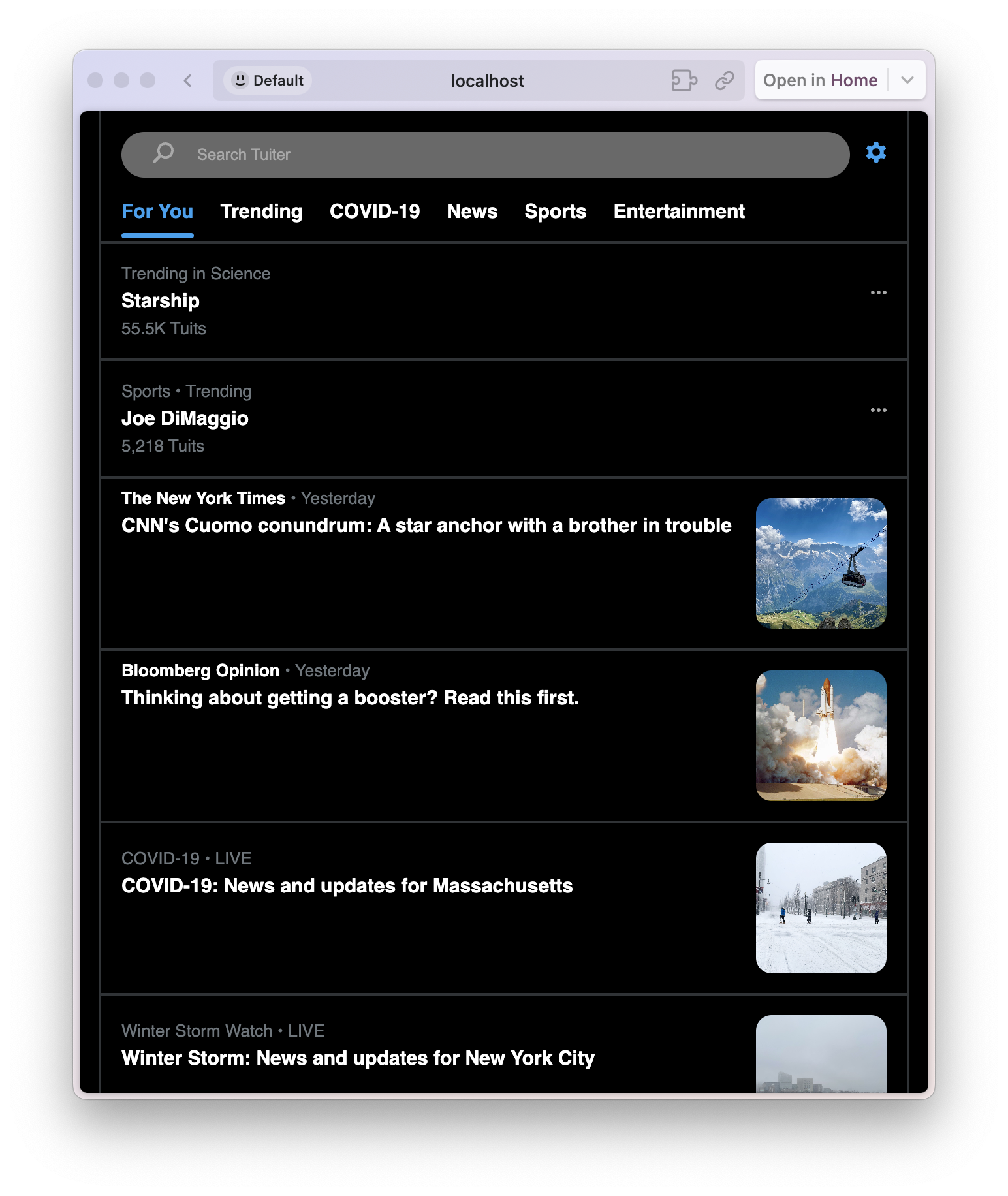 GitHub - fraander/tuiter-react-web-app: Recreation of Twitter called Tuiter, created for CS 5610.