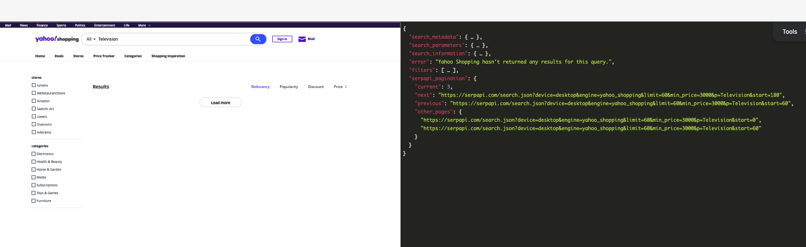 [Yahoo Shopping API] `serpapi_pagination` returned when there are no results · Issue #563 ...
