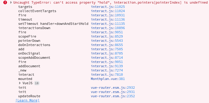Uncaught TypeError: can't access property "hold", interaction.pointers ...
