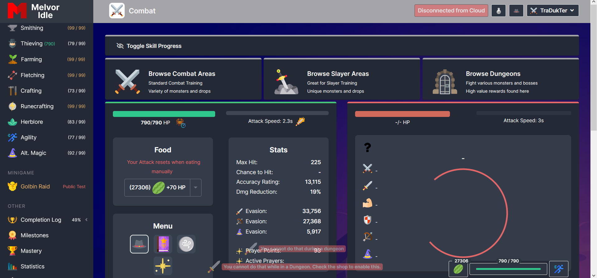 Can start and fight dungeons in golbin raid · Issue #355 · MelvorIdle/melvoridle.github.io · GitHub