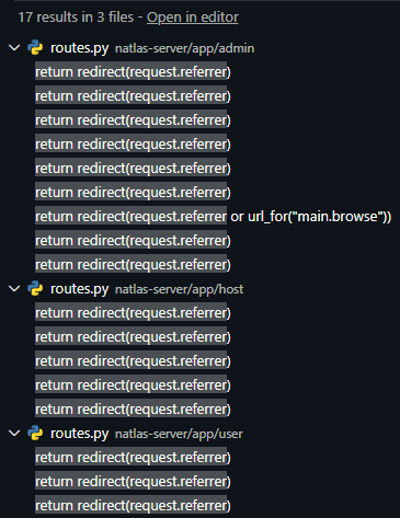 Several Possible Open Redirects · Issue #305 · natlas/natlas · GitHub